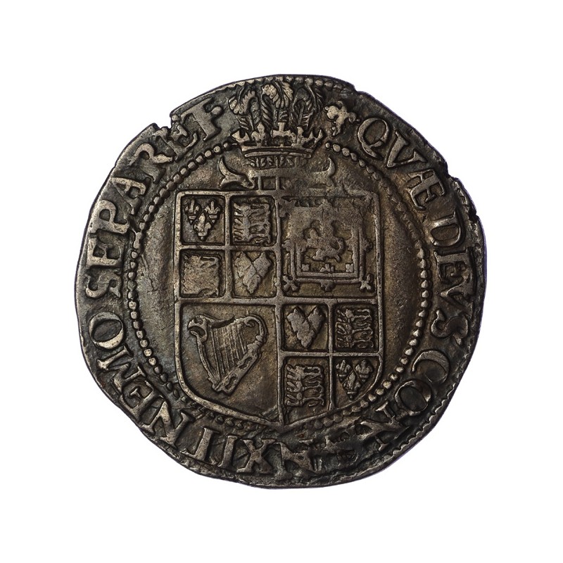 James I Silver Shilling Plume over Shield H0837