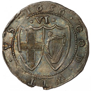 Commonwealth 1656 Silver Sixpence I0310